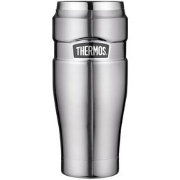 Thermobecher Thermos "Stainless King", silber (silberfarben), H:20cm, Edelstahl, Trinkgef&auml;&szlig;e, Thermobecher, DrinkLock &ndash; Verschlusssystem, 100% dicht