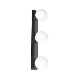 Paulmann Wandleuchte "Selection Bathroom Gove IP44 max. 3x20W Balken Glas/Metall", schwarz (schwarz, weiß), 3, H: 10cm, 1 Stk., Leuchten, G9, Wandleuchte