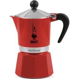 Espressokocher Bialetti "Rainbow", rot (aluminiumfarben, rot), 0,13 l, 3, Kaffeemaschinen, Aluminium