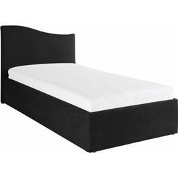 Polsterbett, schwarz, B:112cm L:210cm, Bezug Bett: wahlweise Kunstleder oder Microfaser (100% Polyester);Bonnell-Federkernmatratze: 51% Polypropylen, 39% Polyester und 10% Baumwolle;Kaltschaummatratze: 100% Polyester, Bezug abnehm- und waschbar bis 60C, Westfalia Schlafkomfort, Betten, Polsterbett ohne Bettkasten Polsterbett, inkl. Bettkasten bei Ausf&uuml;hrung mit Matratze