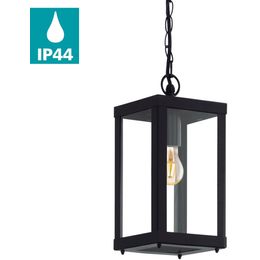 Hängeleuchte Eglo "ALAMONTE 1 Pendellampe, Stahl und Glas, IP44, E27, Außenlampe, Lampe", schwarz, B:15cm H:128,5cm L:15cm, Leuchten, Hängeleuchte, Hängeleuchte, L15 x B15 x H113 cm, schwarz, 1X60W exkl.