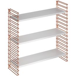 Wandregal Metaltex "Tomado", braun (kupferfarben, wei&szlig;), B:70cm H:68cm T:21cm, Regale, Wandregal, Seitengitter kupferfarben