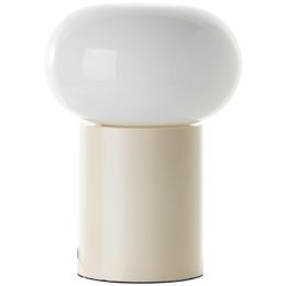 Brilliant Tischleuchte "Daeny", beige (beige, weiß), 1, Ø 20cm H: 27cm, 1 Stk., Leuchten, mit weißem Glas, 27 x 20 cm, E27, Metall, Tischleuchte