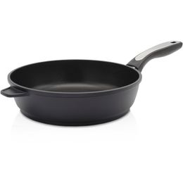Kr&uuml;ger Bratpfanne KR&Uuml;GER "Aluguss Pfanne tief DELTA", schwarz, H:7cm &Oslash;:28cm, Pfannen, Bratpfanne, f&uuml;r Induktions-Kochfelder geeignet, tiefe Ausf&uuml;hrung