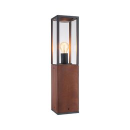 LED Gartenstrahler Paulmann "Lichtobjekt Timba IP44 eckig, 60W 230V E27 Holz", braun, B:14,2cm H:60cm T:14,2cm, Leuchten, LED Gartenstrahler