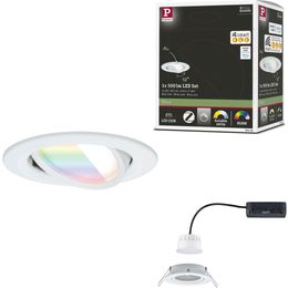 Paulmann LED Einbauleuchte "LED Einbauleuchte Nova Coin rund 84mm 50", wei&szlig;, 1, &Oslash; 8,4cm, 1 Stk., Leuchten, Memoryfunktion, Farbwechsler, Farbsteuerung, Dimmer, Smart Home