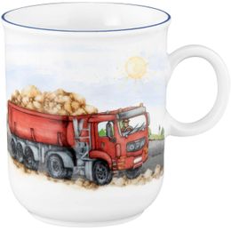 Becher Seltmann Weiden "Compact, Auf der Baustelle", bunt, B:7,5cm H:9cm &Oslash;:10,5cm, Porzellan, Trinkgef&auml;&szlig;e, Becher, Becher mit Henkel 0,25 l