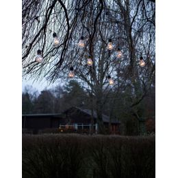 Konstsmide LED-Lichterkette "Weihnachtsdeko aussen", Energieeffizienz: G (A-G), schwarz, Dioden 10 Stk. Flammen 10 Stk., Kabell&auml;nge 10m x Gesamtl&auml;nge 14,5m, Lichterketten, LED Biergartenkette, 10 klare Birnen / 80 bernsteinfarbene Dioden