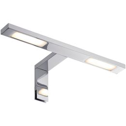 Paulmann Spiegelleuchte "LED Galeria Spiegel- und Aufschrankleuchte Double Hook 2x3,2W Chrom", grau (chromfarben), 2, H: 8cm, 1 Stk., Leuchten, LED Galeria Spiegel- und Aufschrankleuchte Double Hook 2x3,2W Chrom, Spiegelleuchte