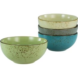 M&uuml;slischale Creatable "NATURE COLLECTION", bunt (grau, azur, hellgr&uuml;n, sandfarben), &Oslash;:17,5cm, Steinzeug, Sch&uuml;sseln, M&uuml;slischale, Salatschale, Snackschale, Naturfarben, &Oslash; 17,5 cm