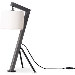 Paco Home Tischleuchte "GALLOW", schwarz, 1, &Oslash; 16cm H: 49cm, Leuchten, Schreib Holz Dreibein Vintage E27 Galgen Modern H&ouml;he 49cm, Tischleuchte