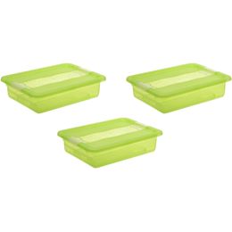 Organizer keeeper "cornelia", gr&uuml;n, B:29,5cm H:9,5cm T:39,5cm, Kunststoff, Aufbewahrungsboxen, Aufbewahrungsbox, mit Deckel, Schiebeverschluss, 7 L