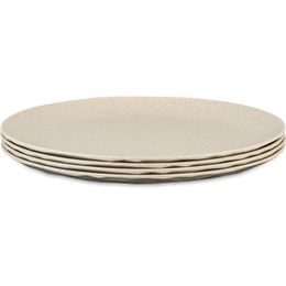 Speiseteller Koziol "CLUB PLATE", beige (nature desert sand), B:26cm H:1,8cm L:26cm, Kunststoff, Speiseteller, Speiseteller, 4-tlg., sp&uuml;lmaschinengeeignet, melaminfrei, 260 mm