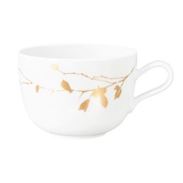 Tasse Seltmann Weiden "Liberty - Golden Rose Hip", gold (wei&szlig;, goldfarben), H:7,4cm &Oslash;:10,3cm, Porzellan, Trinkgef&auml;&szlig;e, Tasse, Milchkaffeeobertasse 0,38 l