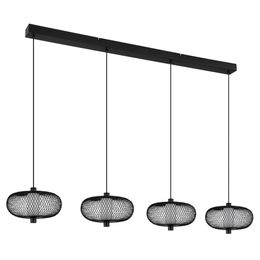 NOWA LED-Hängeleuchte "ASTARI", schwarz, 1, Ø 22cm H: 150cm, 1 Stk., Leuchten, Pendelleuchte, Hängelampe, Geflecht, Esstisch, Wohnbereich