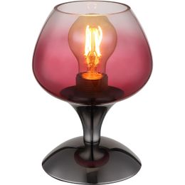Globo LIGHTING Tischleuchte "MAXY", rot, Ø 15cm H: 20,5cm, 1 Stk., Leuchten, Tischlampe/modern/Wohnzimmer/Schlafzimmer, Tischleuchte