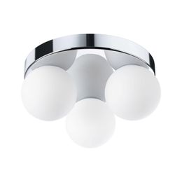 Paulmann Deckenleuchte "Selection Bathroom Gove IP44 max. 3x20W Rondel Glas/Metall", wei&szlig; (chromfarben, wei&szlig;), 3, &Oslash; 22cm H: 10cm, 1 Stk., Leuchten, G9, Deckenleuchte