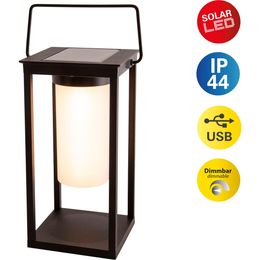 N&auml;ve LED Solarleuchte N&Auml;VE "Camping", schwarz, B:14,5cm H:28cm L:14,5cm, Leuchten, mit Henkel, 2 Helligkeitsstufen per Touch, USB Ladeanschluss, schwarz
