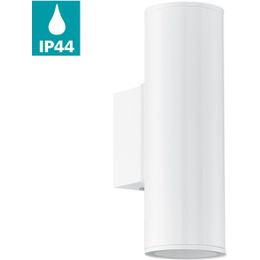 LED Au&szlig;en-Wandleuchte Eglo "Riga", wei&szlig;, B:6,5cm H:20cm T:9,5cm, Leuchten, Badlampe, Eckmontage m&ouml;glich