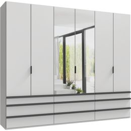 Faltt&uuml;renschrank wimex "Oxford by fresh to go, in der Breite 300cm, in 2 H&ouml;hen erh&auml;ltlich", wei&szlig;, Schr&auml;nke, Wei&szlig;, B/H/T: 300cm x 236cm x 58cm, Schubladen: 9 Stk. T&uuml;ren: 6 Stk. mit Spiegel, Spanplatte, mit hochwertigen Faltt&uuml;ren f&uuml;r den perfekten &Uuml;berblick, B:300cm H:236cm T:58cm