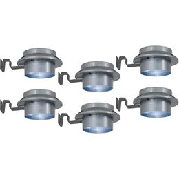 N&auml;ve LED Dachrinnenleuchte N&Auml;VE "Mistra", grau (dunkelgrau, grau), H:6cm &Oslash;:12cm, Leuchten, Wetterfest, AA 1,2V Akku, Farbe: grau, Material: Kunststoff