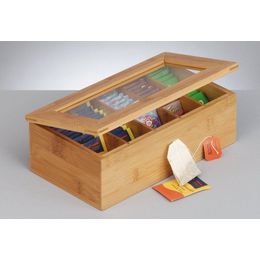 Teebox zeller PRESENT, beige (natur), B:20cm H:9cm, Lebensmittelaufbewahrungsbeh&auml;lter, mit Magnetverschluss