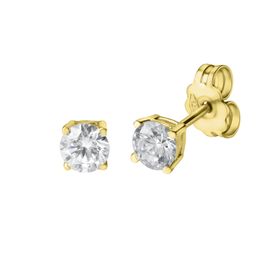 Paar Ohrstecker Celesta "375/- Gelbgold Zirkonia", gelb (gelb, wei&szlig;), Ohrringe, Damen, one-size, Gold