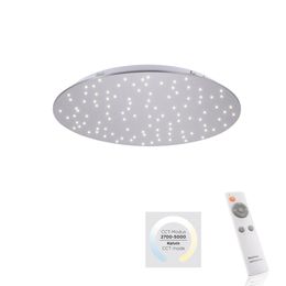 JUST LIGHT LED Deckenleuchte "SPARKLE", grau (stahlgrau), 1, &Oslash; 48cm, 1 Stk., Leuchten, CCT - &uuml;ber Fernbedienung, LED Sternenhimmel