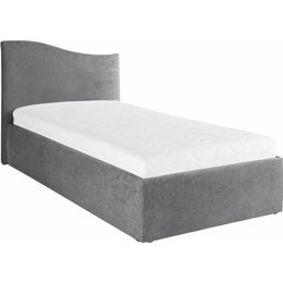Polsterbett, grau, B:112cm L:210cm, Bezug Bett: wahlweise Kunstleder oder Microfaser (100% Polyester);Bonnell-Federkernmatratze: 51% Polypropylen, 39% Polyester und 10% Baumwolle;Kaltschaummatratze: 100% Polyester, Bezug abnehm- und waschbar bis 60C, Westfalia Schlafkomfort, Betten, Polsterbett ohne Bettkasten Polsterbett, inkl. Bettkasten bei Ausf&uuml;hrung mit Matratze