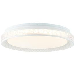 Brilliant LED Deckenleuchte "Burlie", wei&szlig; (transparent, wei&szlig;), 1, &Oslash; 39cm H: 8cm, 1 Stk., Leuchten, &Oslash; 39 cm, Tuya-App, Metall/Kunststoff, transparent/wei&szlig;, LED Deckenleuchte