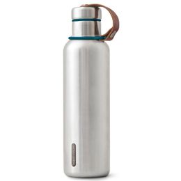 Isolierflasche BLACK+BLUM "Insulated Bottle", blau, H:28,5cm, Edelstahl, Polypropylen (PP), Silikon, Trinkflaschen, Isolierflasche, Edelstahl, Tragschlaufe aus Kunstleder, 500 ml