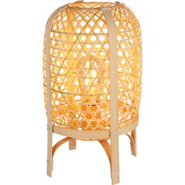 Globo LIGHTING Tischleuchte "CAIRO", naturfarben, 1 Stk., Leuchten, Tischlampe/Bambus/naturfarben/Wohnzimmer/Schlafzimmer/Flur, Tischleuchte
