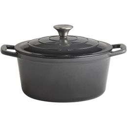 Kochtopf APS "Stars", grau (anthrazit), B:25cm H:11,5cm L:25cm &Oslash;:25cm, T&ouml;pfe, Kochtopf, langlebigt und robust, Induktion, rund