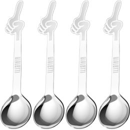 Espressol&ouml;ffel Bialetti "Omino", silber (silberfarben), 4 Stk., Edelstahl, Essl&ouml;ffel, 4-teilig, Edelstahl