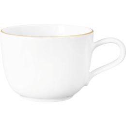 Tasse Seltmann Weiden "Liberty - Goldrand", gold (wei&szlig;, goldfarben), B:8,7cm H:6,4cm &Oslash;:11,6cm, Porzellan, Trinkgef&auml;&szlig;e, Tasse, Kaffeeobertasse 0,26 l