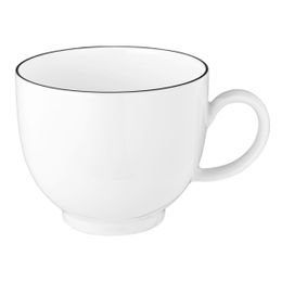 Tasse Seltmann Weiden "Lido Black Line", schwarz-wei&szlig; (wei&szlig;, schwarz), B:8,1cm H:6,7cm &Oslash;:10,7cm, Porzellan, Trinkgef&auml;&szlig;e, Tasse, Kaffeeobertasse 0,22 l