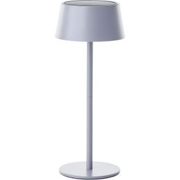 LED Au&szlig;en-Tischleuchte my home "Ocki Tischleuchte mit Solar u. Akku", grau (grau matt), H:30cm, Leuchten, LED Solar, 4 W, 300 lm, 3000 K, dimmbar, USB ladbar, Indoor & Outdoor