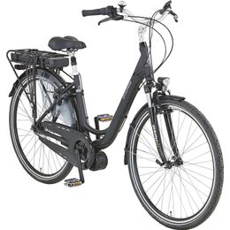 E-Bike Prophete "E-Bike City" Gr. 46, schwarz (schwarz, schwarz), Elektrofahrr&auml;der, 46cm, 28 Zoll (71,12cm), Pedelec, Elektrofahrrad f&uuml;r Damen und Herren