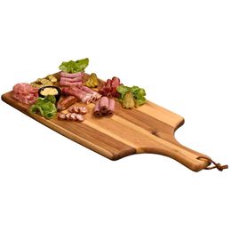 Schneidebrett Kesper, beige (natur), B:25cm H:1,8cm L:55cm, Massivholz, Schneidebretter, FSC-zertifiziert, Lederband zum Aufh&auml;ngen