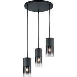 Trio LEUCHTEN Pendelleuchte "ROBIN", schwarz (schwarz, rauchgrau), 3, &Oslash; 10cm H: 150cm, 1 Stk., Leuchten, H&auml;ngeleuchte, H&auml;ngelampe, Pendelleuchte
