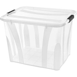 Aufbewahrungsbox Siena Home "Anzio", transparent, B:38,5cm H:37,2cm T:51cm, Kunststoff, Aufbewahrungsboxen, Aufbewahrungsbox, Kunststoff, 100% recyclebar