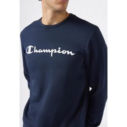 Kapuzensweatshirt Champion "BASICS Fleece Crewneck Sweatshirt Large Logo", Jungen, Gr. M (48/50), nny, ns, Obermaterial: 55% Baumwolle, 45% Polyester, Sweatshirts