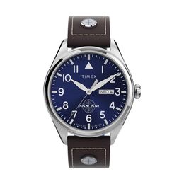 Timex Analoguhr 'Day-Date' Herren Gr&ouml;&szlig;e One Size navy / braun / silber