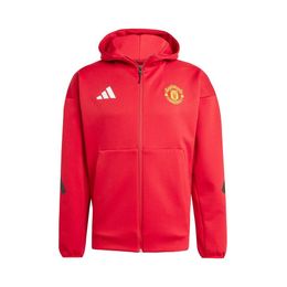 adidas Performance Athletic Zip-Up Hoodie 'Manchester United Anthem' male Red size M