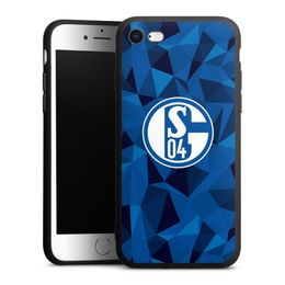DeinDesign iPhone SE (2020) Handy Premium Silikon H&uuml;lle Handyh&uuml;lle schwarz Case Fc Schalke 04 Muster Camouflage Silikon Premium Case