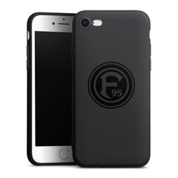 DeinDesign iPhone SE (2020) Handy Premium Silikon H&uuml;lle Handyh&uuml;lle schwarz Case Fortuna D&uuml;sseldorf Logo F95 Silikon Premium Case