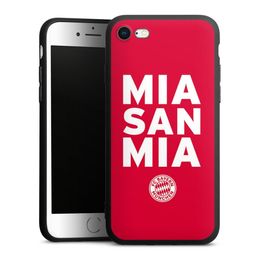 DeinDesign iPhone SE (2020) Handy Premium Silikon H&uuml;lle Handyh&uuml;lle schwarz Case Fc Bayern M&uuml;nchen Mia San Mia Fcb Silikon Premium Case