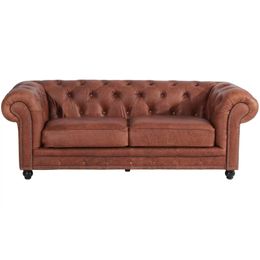 Max Winzer Chesterfieldsofa braun Ma&szlig;e (cm): B: 216 H: 77 Sofas > Sofas nach Material > Ledersofas &raquo; Sofa DE
