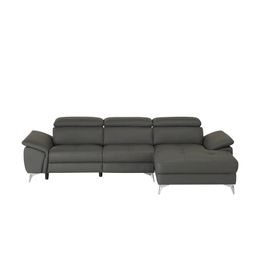 U.N.O uno Leder-Ecksofa Danae klein grau Ma&szlig;e (cm): B: 282 H: 78 T: 166.0 Sofas > Sofas nach Material > Ledersofas &raquo; Sofa DE