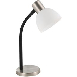 Eglo Tischleuchte "Macere Tischlampe, Schreibtischlampe, Metall und Glas, E14, Lampe", 1, H: 34cm, 1 Stk.silberfarben, Leuchten, Tischleuchte - L22 x